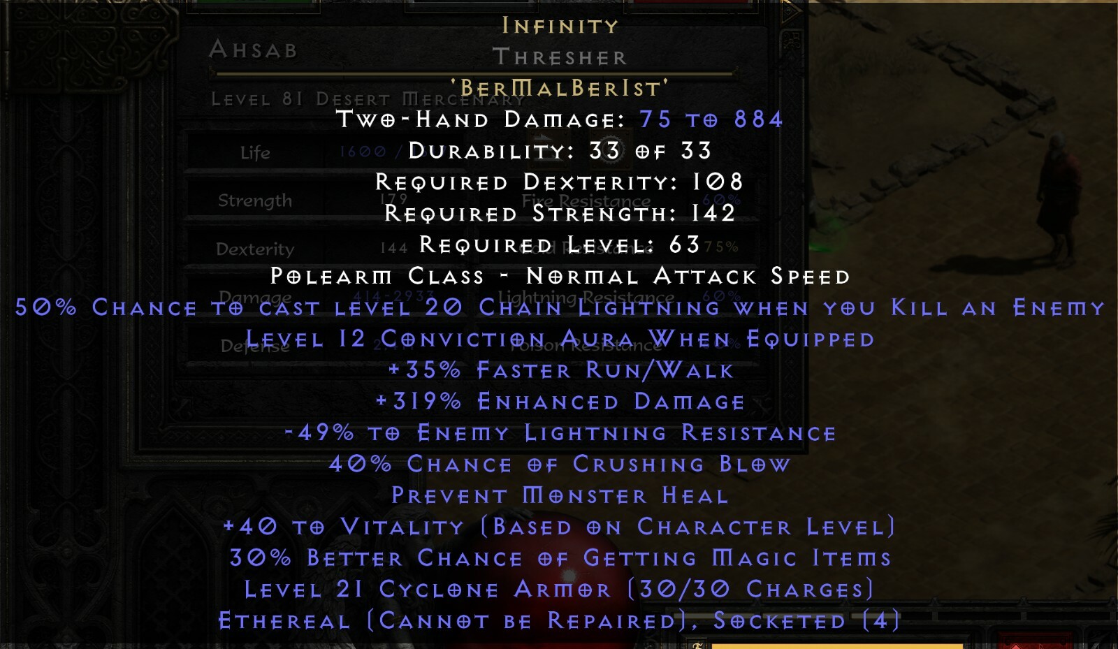 Diablo 2 Resurrected Infinity Thresher Ethereal💥 Softcore D2R Items 💥PC ...