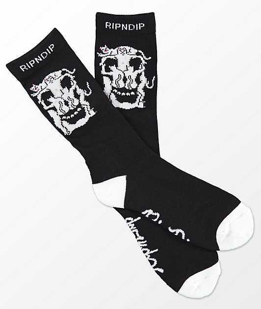 NEW RIP N DIP FALLING FOR LORD NERMAL / NERM SKULL GREY CREW SOCKS ...