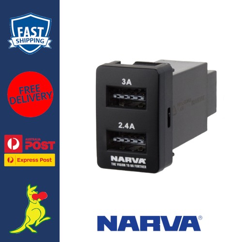Narva Twin USB Charger fits Toyota Hilux GUN Series Sep 2015 to Current ...