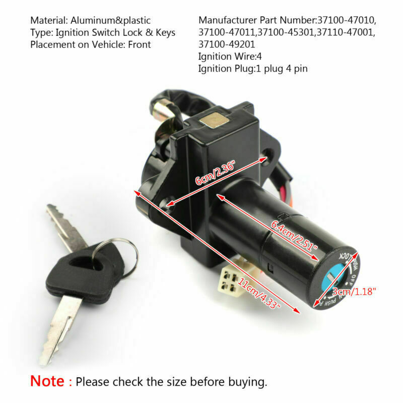 Ignition Switch Lock Keys For Suzuki GS550 GS 450/400/250 GS1000 GSX ...