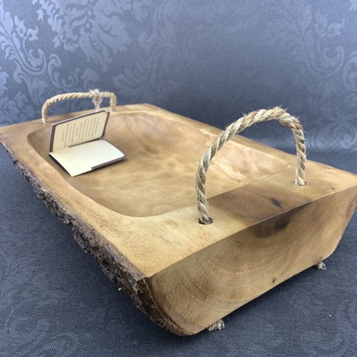 New Palm Live edge 16” Wooden Centerpiece Bowl Thailand Hand Carved ...