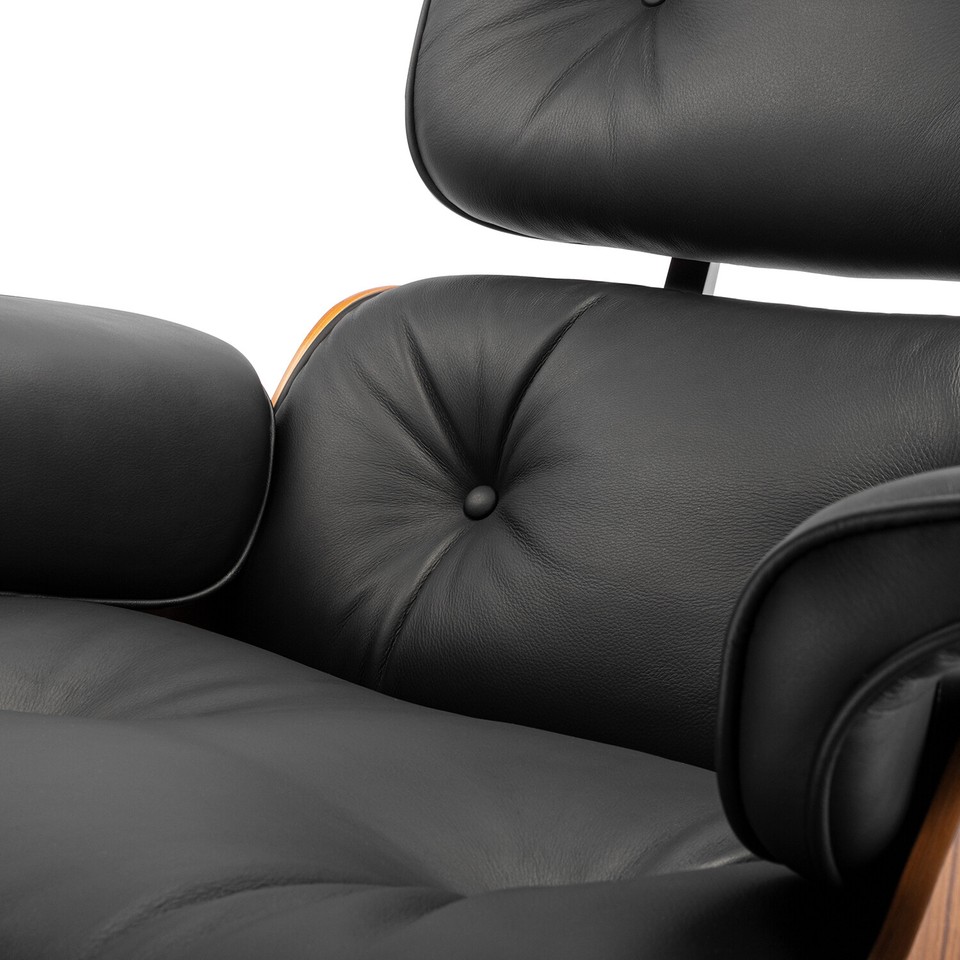 Tall Eams Lounge Chair and Ottoman Walnut Rosewood Swivel Armchair Real ...