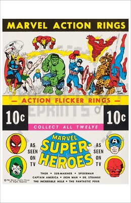 MARVEL ACTION RINGS ADVERTISEMENT POSTER REPRINT | eBay
