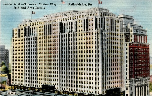 Pennsylvania Railroad Suburban Station Building, 16th and Arch Postcard ...