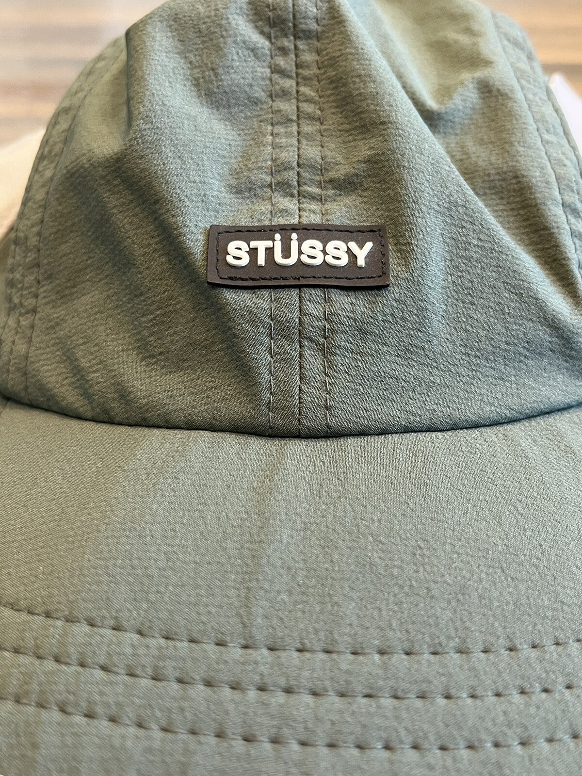 Stussy Green Grey Classic 4 Panel Camp Cap Hidden Nec… - Gem