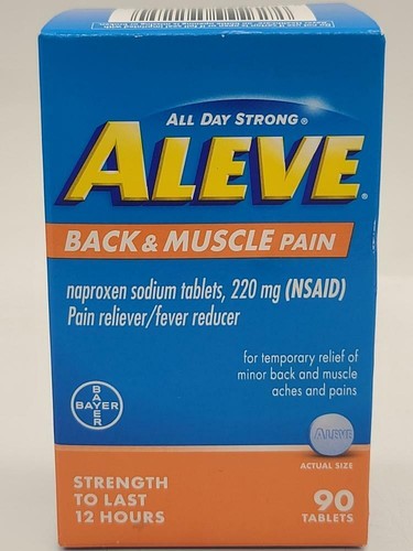 Aleve NSAID Back & Muscle Pain Reliever & Fever Reducer, Naproxen ...