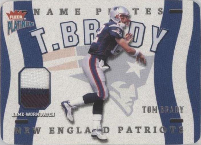 2002 Fleer Platinum - Nameplates Patches Tom Brady #N-TB2 /61 (MEM) for ...