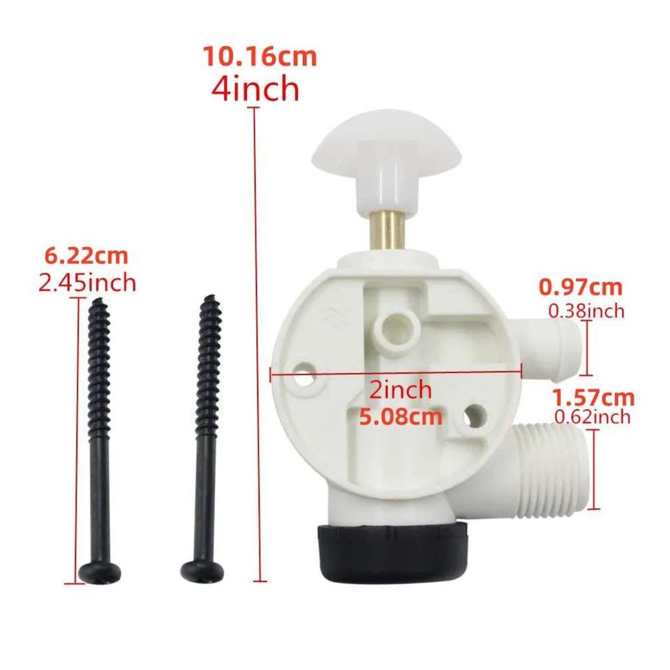 2 Pack 385314349 RV Toilet Water Valve Kit Repair Parts Replacement For ...