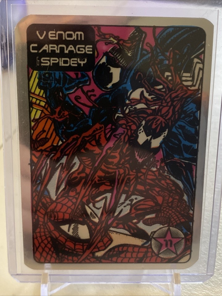 1992 COMIC PINK STAR VENDING MACHINE #11 VENOM CARNAGE SPIDEY STICKER ...