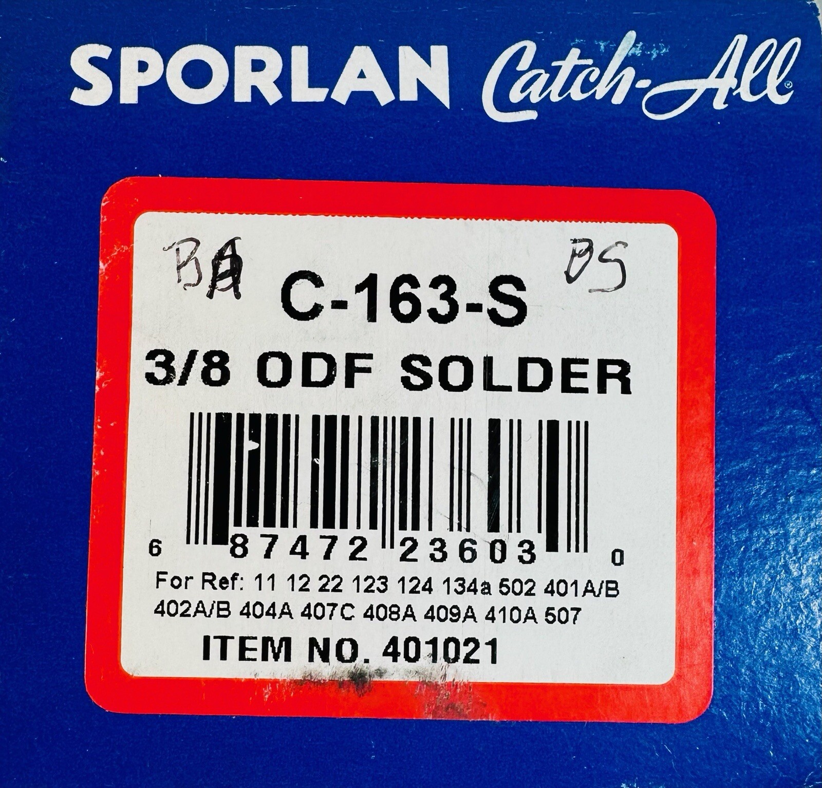Sporlan C-163-S Reversible Heat Pump Filter Drier 3/8 ODF / NOS 401021 ...