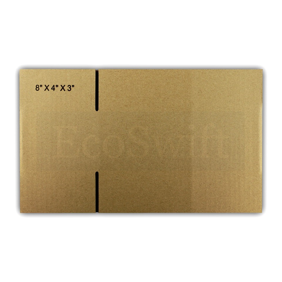 1-200 8x4x3 "EcoSwift" Cardboard Packing Mailing Shipping Corrugated ...