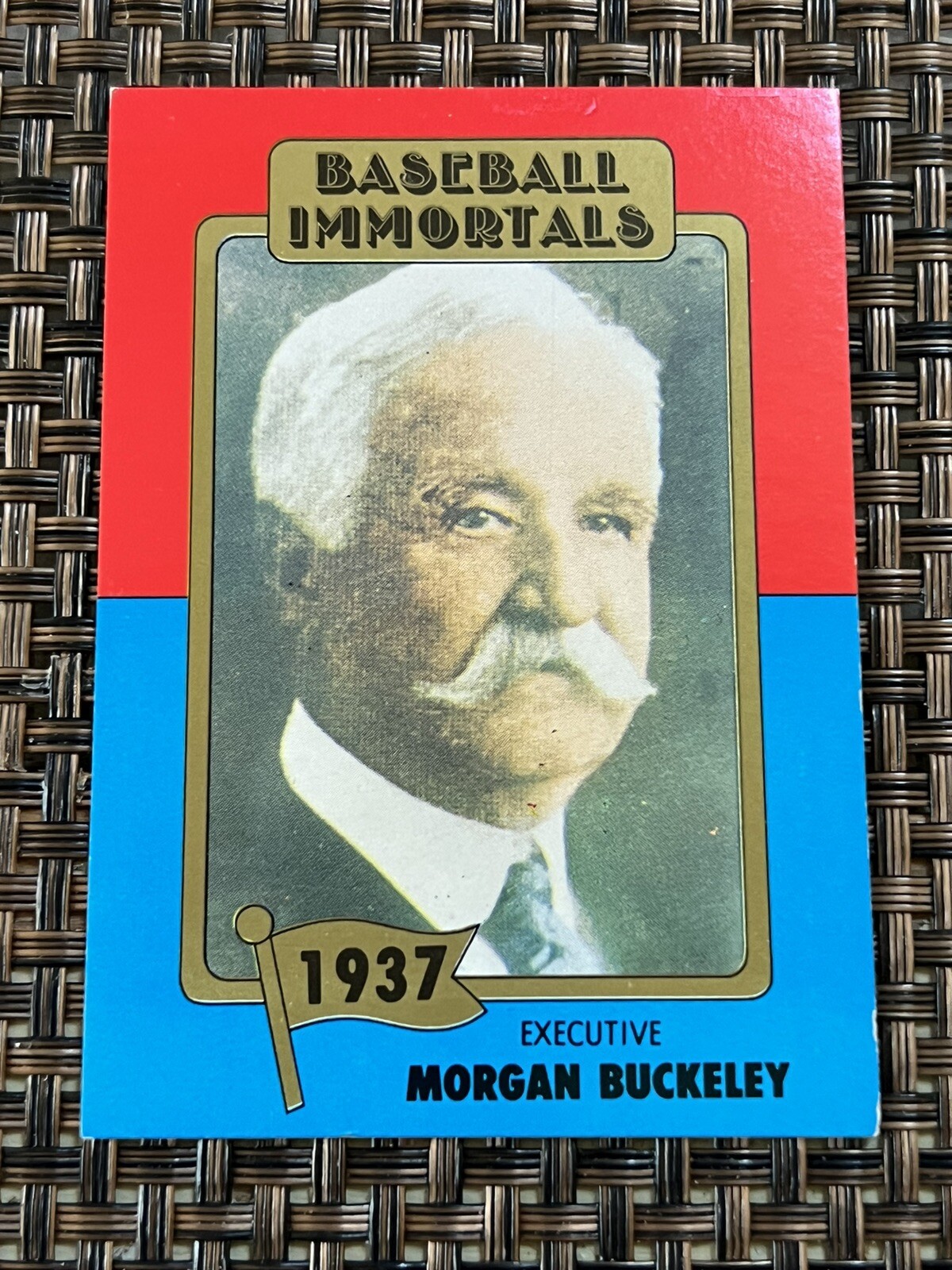 1980-87 Baseball Immortals 1st Printing Morgan Bulkeley #6 HOF. ERROR ...