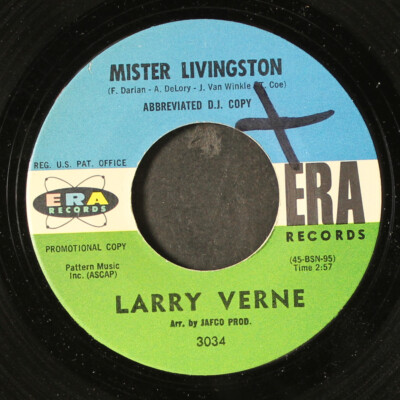 LARRY VERNE: mister livingston ERA 7" Single 45 RPM | eBay