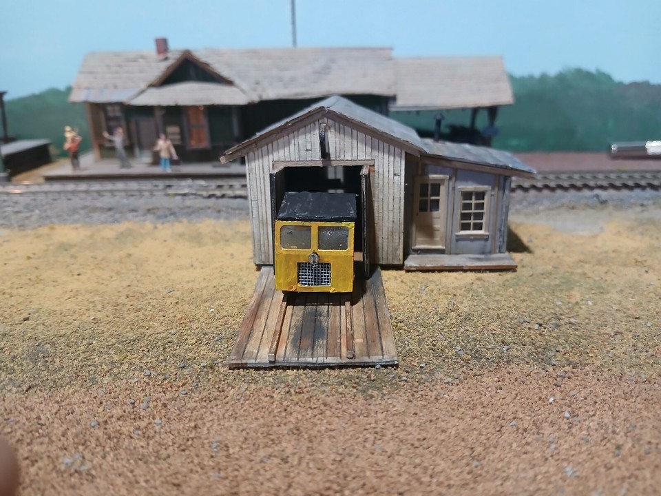 HO scale custom built building detailed and weathered. Handcar shed and ...