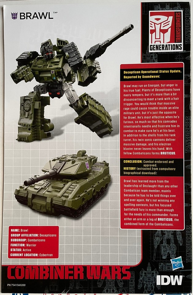 Transformers Combiner Wars #2 Deluxe Combaticon Brawl (Bruticus) IDW ...