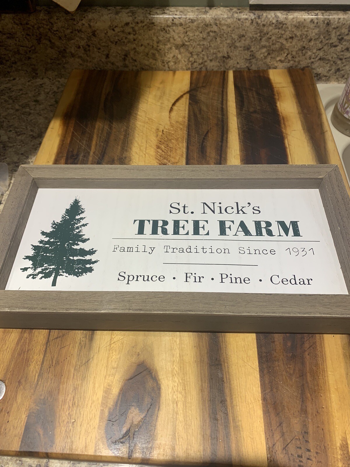 Wood sign for Christmas decoration Saint Nick tree farm 14 x 7 | eBay