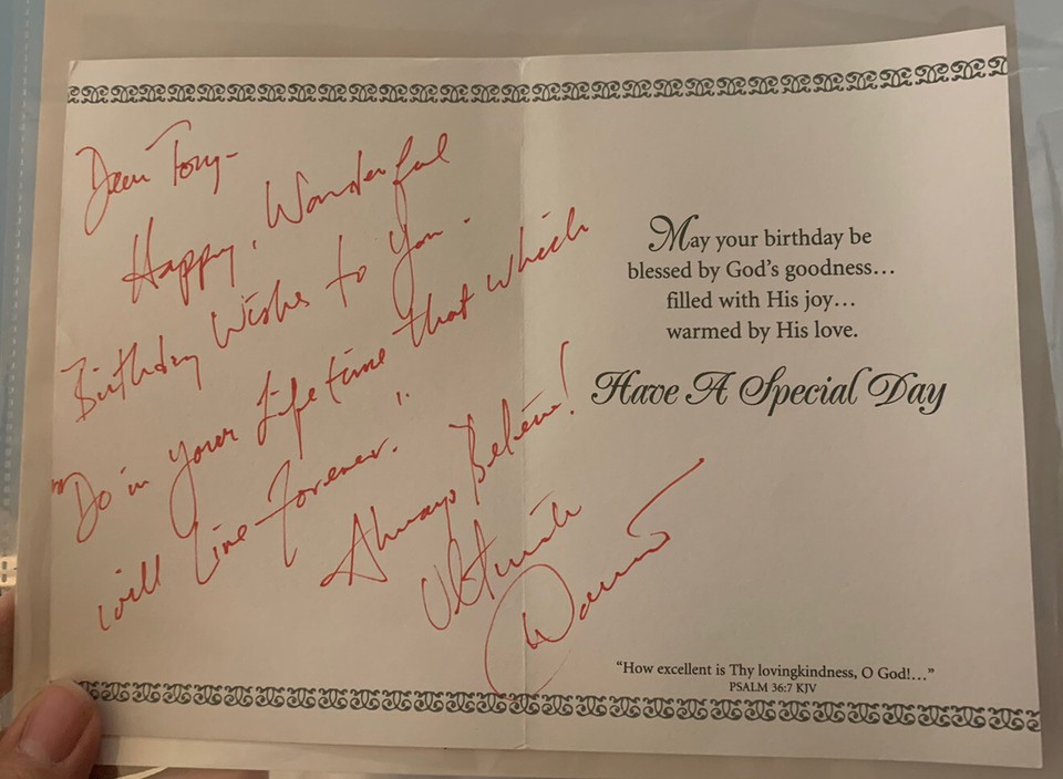 WWF Ultimate Warrior Autographed Signed Full Name Hand Written Birthday ...