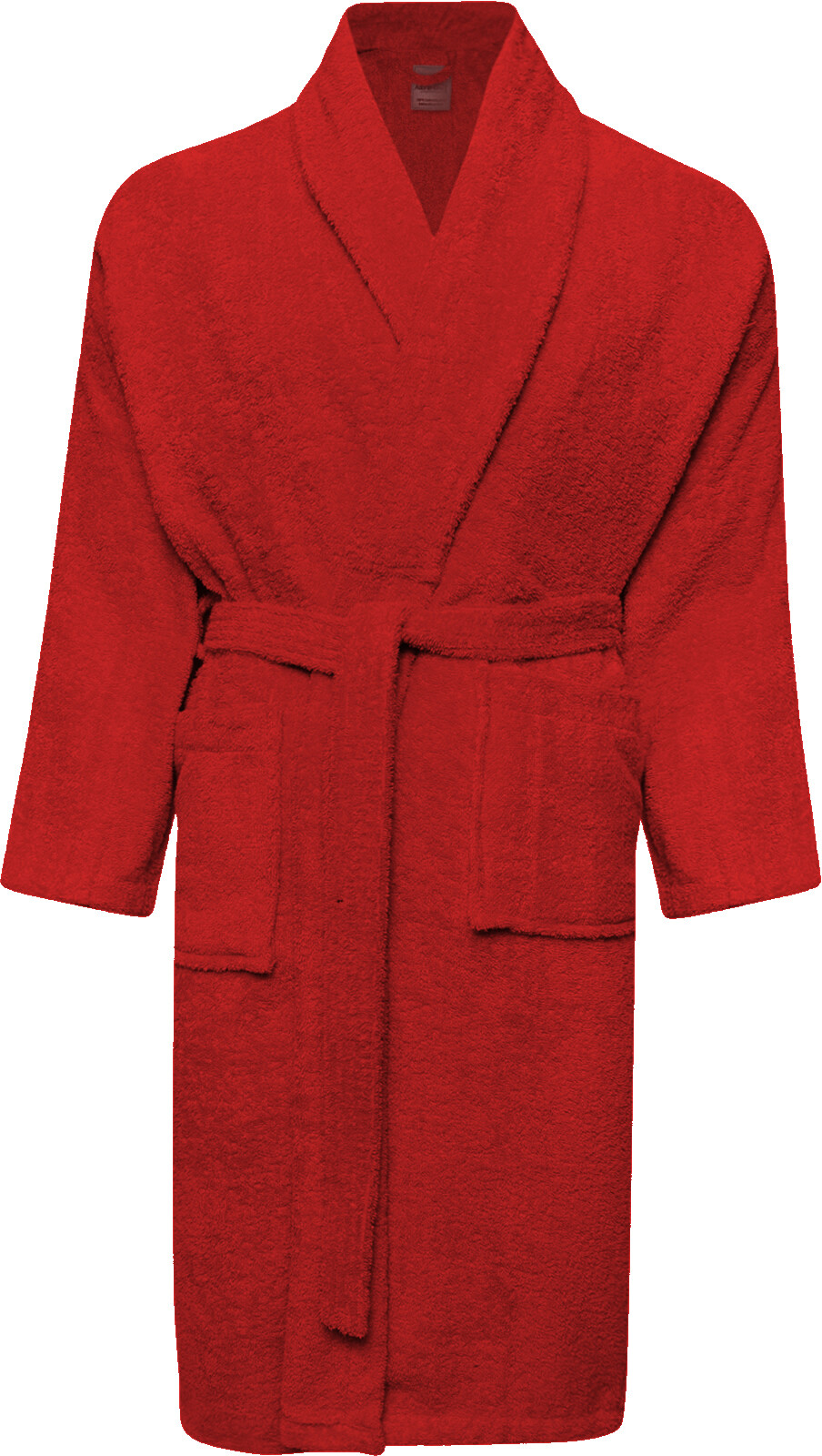 100% Cotton Terry Towelling Shawl Collar Red Bathrobe Dressing Gown ...