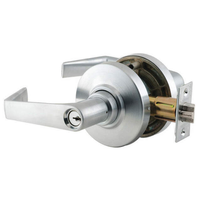 Schlage AL53PD-SAT Saturn Keyed Entrance Door Lever Set for sale online ...