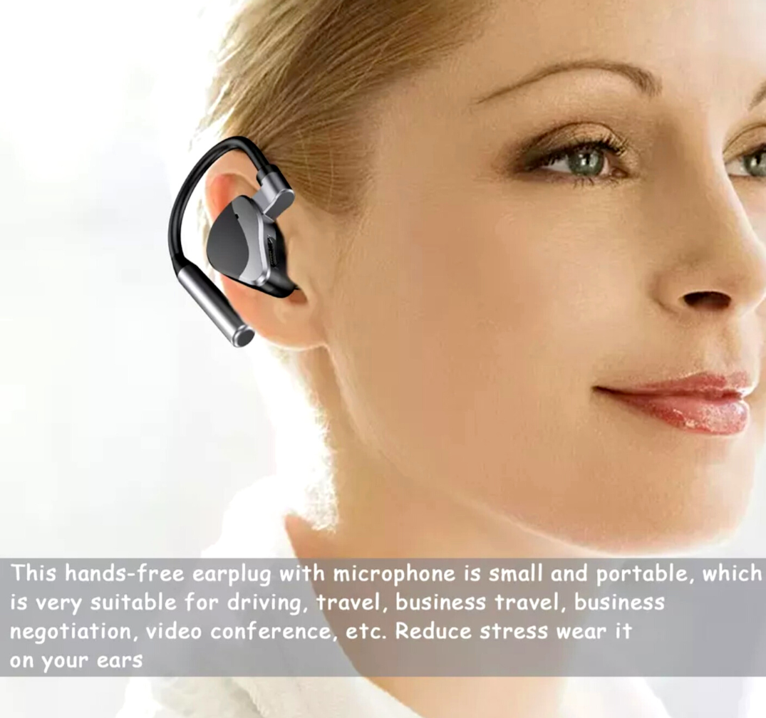 Wireless Bluetooth 5.2 Earpiece Headset Driving Trucker Earbuds Noise ...