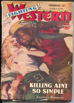 PULP: Fighting Western #1 2/1945-Trojan-GGA cover-violent-post "Spicy ...