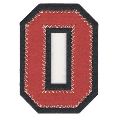 Red Letter O Patch Navy Blue Outline Felt Varsity (2 1/2" in) Cut out ...
