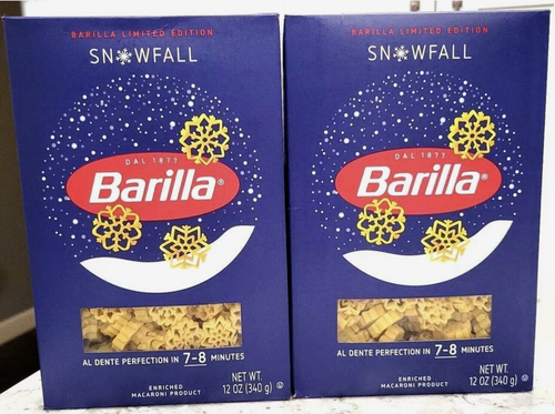 (LOT OF 2) Barilla Snowfall Pasta Limited Edition Snowflake Shapes 12 ...