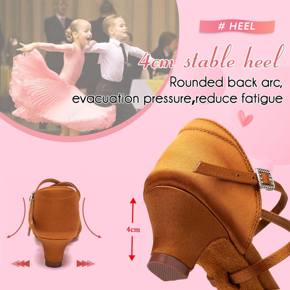 Scarpe Da Ballo Latino Americano Donna Con Punta Aperta Scarpe Danza ...