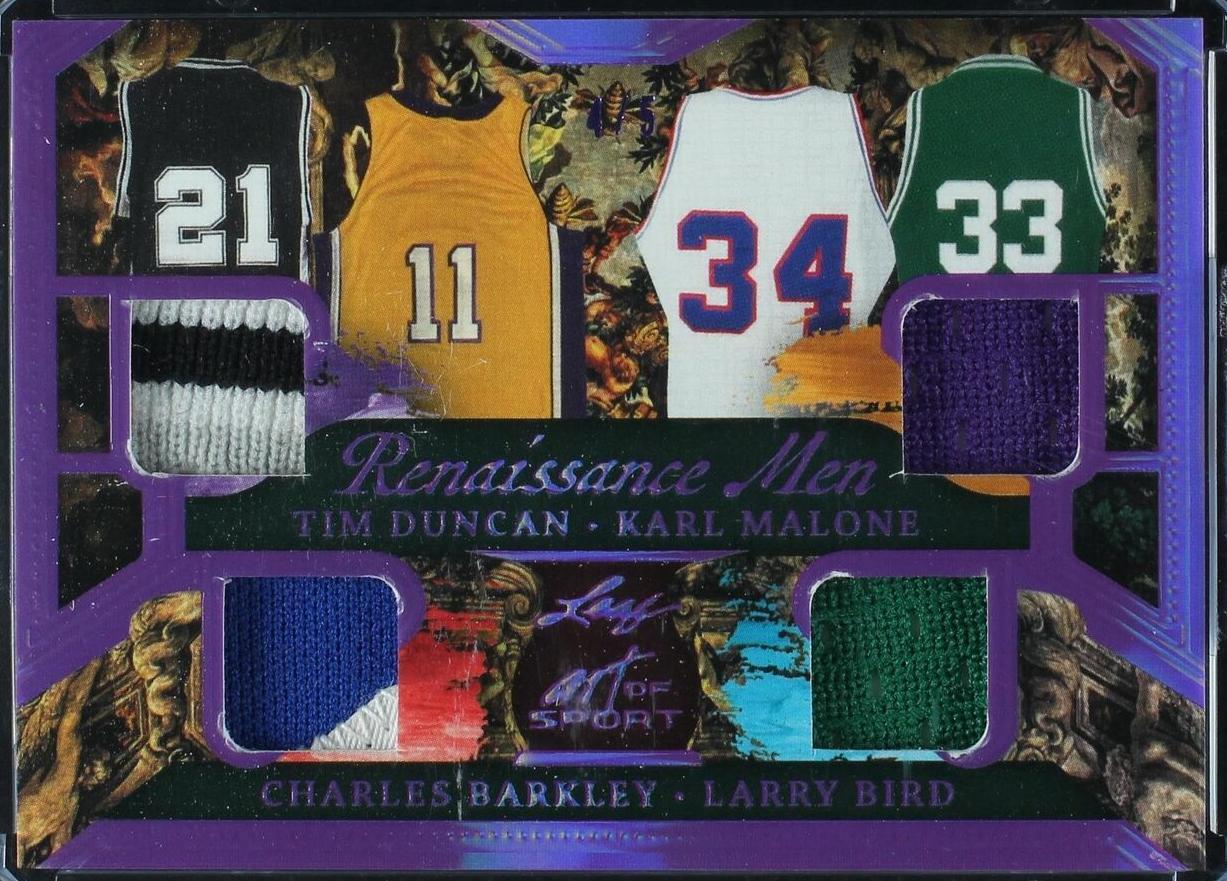 2023 Leaf Art of Sport - Renaissance Men Larry Bird, Tim Duncan, Karl ...