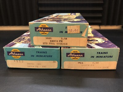 Athearn HO Scale Locomotive Diesel Train Santa Fe SDP40 Baggage Car Lot ...