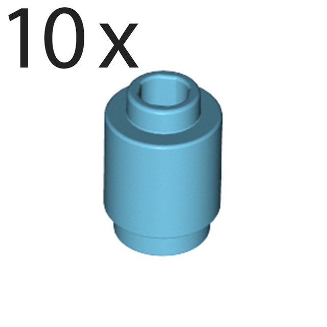 Lego 3062 . 6 Brick 1x1 Round Cylinder Medium Azure Blue | eBay
