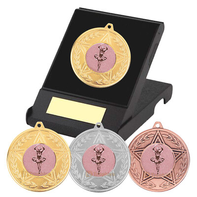 Ballet Medal in Box Free Engraving, Pirouette Pink Ballet Dancer Medal ...