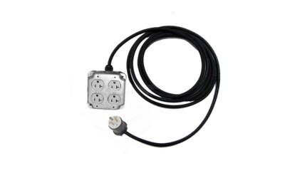 CBI 25ft Metal Quad Box Power Cable 4 outlet box 20amp L5-20P twist ...