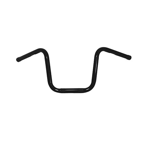 10" Rise Steel Handlebar, Gloss Black Finish, Fits Multiple Motorcycle ...
