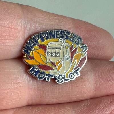Vintage Hot Slot Machine Pin – Happiness Is a Hot Slot Enamel Badge ...