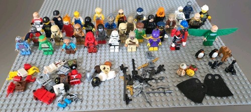 Lego Mini Figure Random Mismatched Lot Of 35 Minifigures Parts Weapons ...