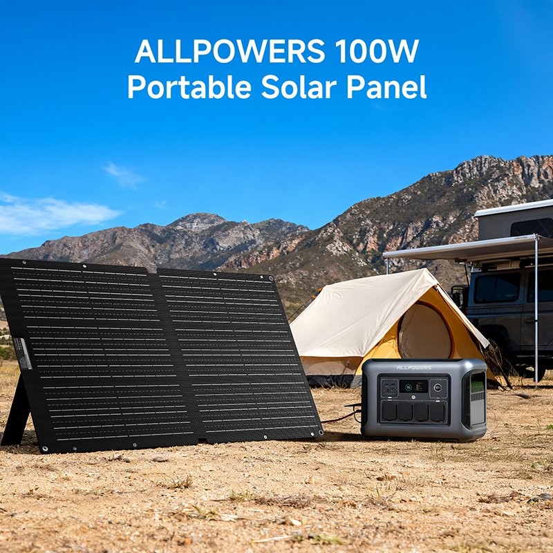 ALLPOWERS SE100 100W Portable Foldable Solar Panel Kits Solar Output ...