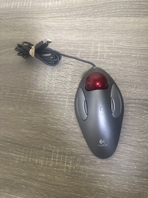 Logitech T-BC21 USB Optical Marble Mouse Trackball Ball Ergonomic Wired Works | eBay