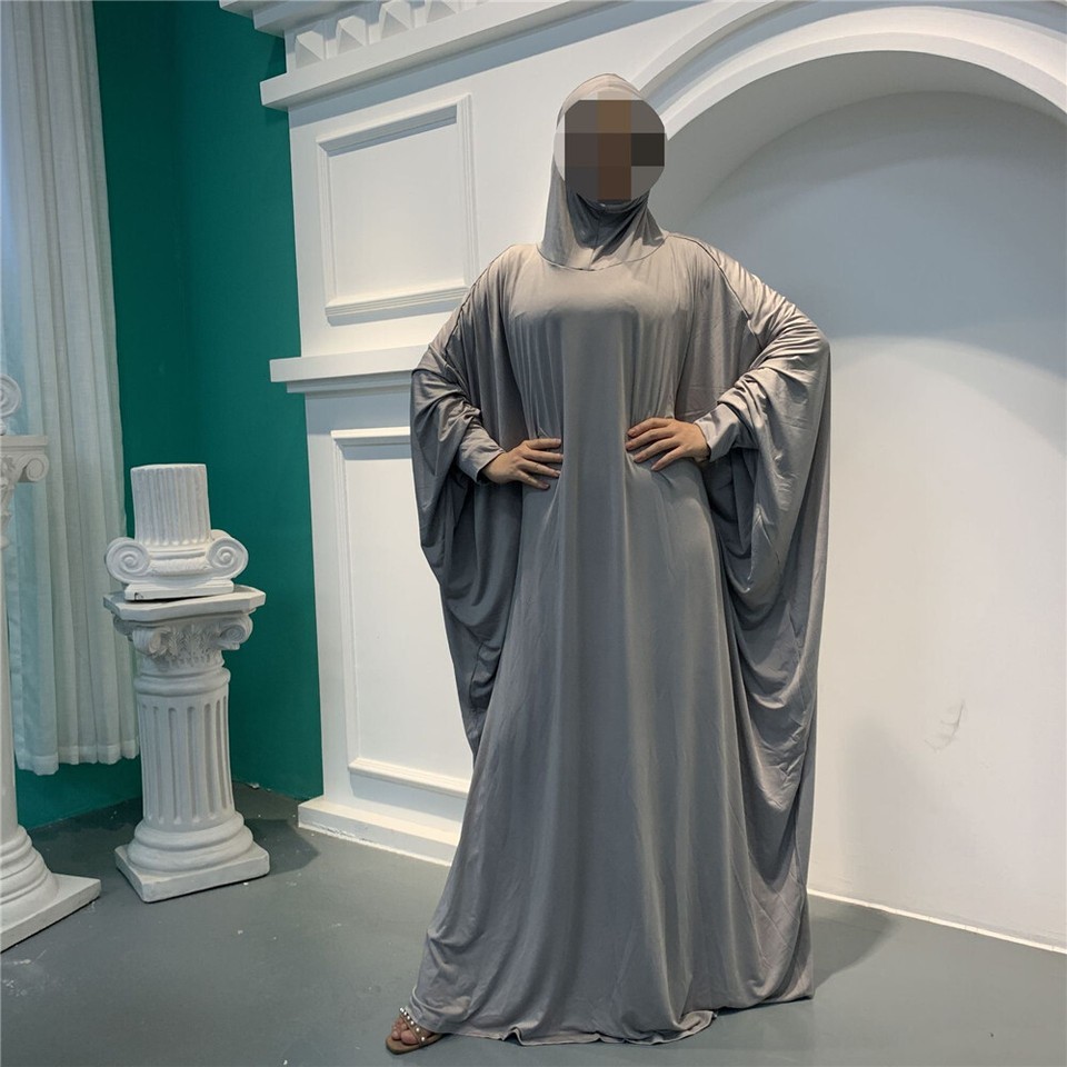 Muslim Women Long Dress Ramadan Abaya Kaftan Full Cover Prayer Khimar ...