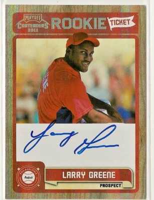 Larry Greene 2011 Playoff Contenders RC Ticket on-card Autograph Auto ...