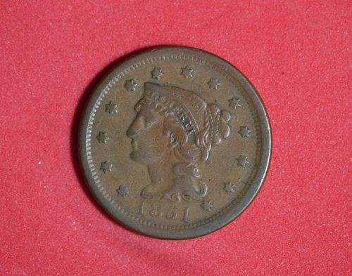 1851 One Cent Coin 1 1c Braided Hair Cents #P28057 | eBay