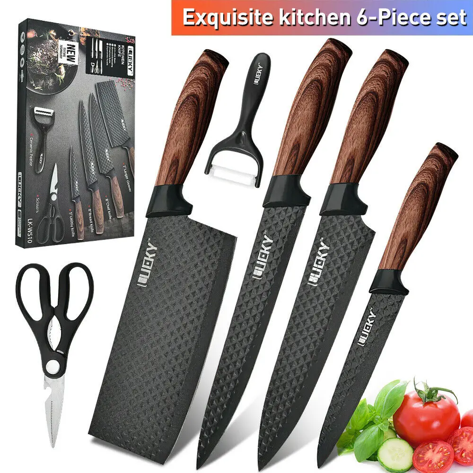 Kitchen Knives Sets Stainless Steel Forged Kitchen Chef Knife Set Scissors Peele | eBay