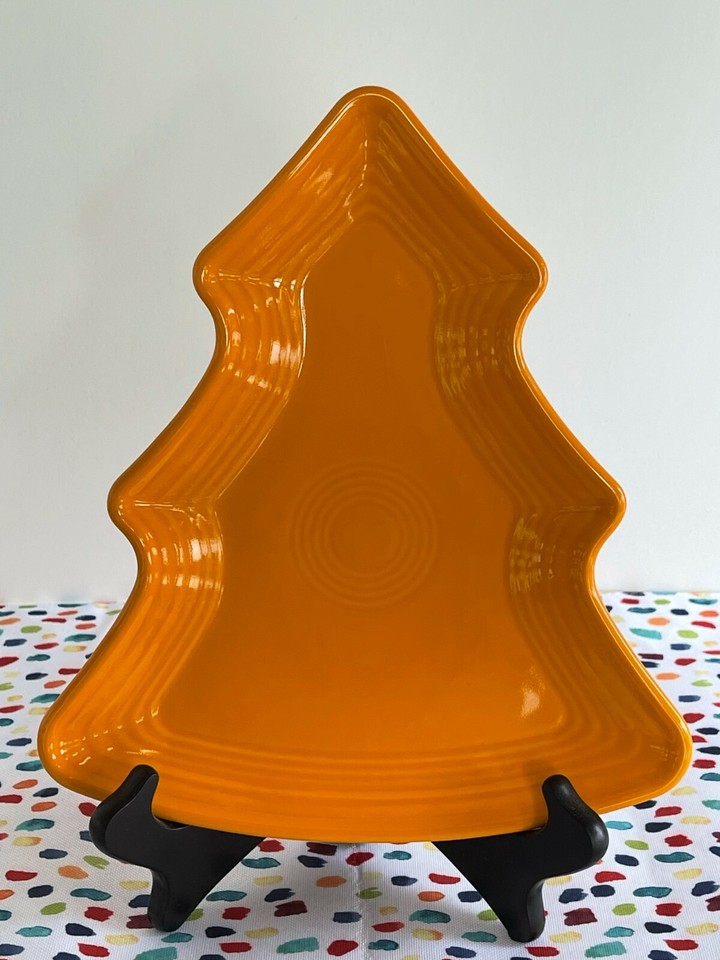 Fiestaware Butterscotch Tree Plate Fiesta Christmas Holiday Serving ...