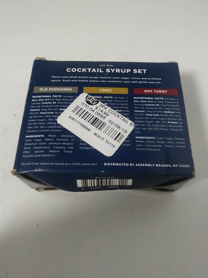 The Mini Cocktail Syrup Set Three 1 Ounce ccraft Cocktail Syrups | eBay