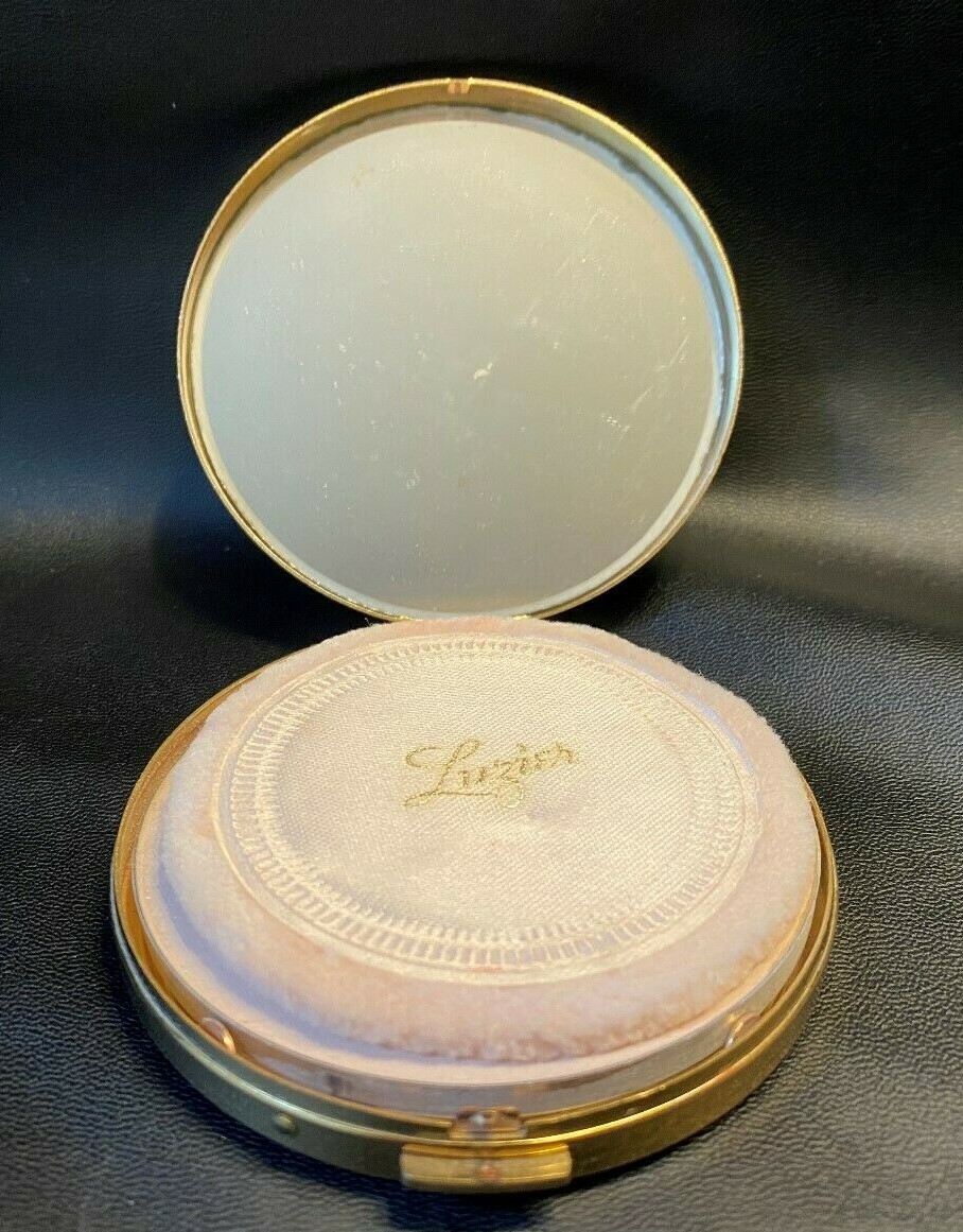 Vtg Luzier Powder Compact Case w/Mirror & Orginal Puff. " NOS" | eBay
