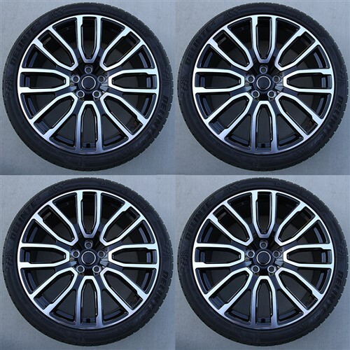 (4)SET 22X9.5 5X120 BLACK WHEELS/TIRES PKG RANGE ROVER HSE SPORT ...