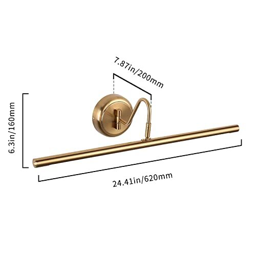 Dimmable Led Picture Lights 24.4'' Brass Goldenlike Hardwired Display ...