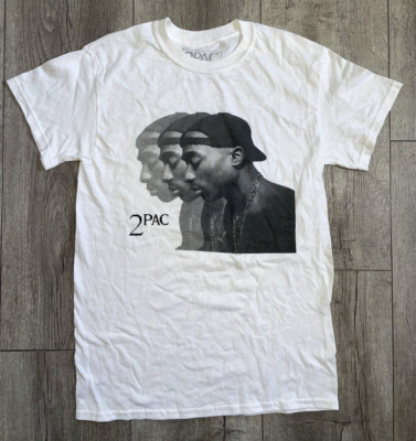 Tupac 2Pac White Graphic Crew Neck Short Sleeve T-shirt Size S | eBay