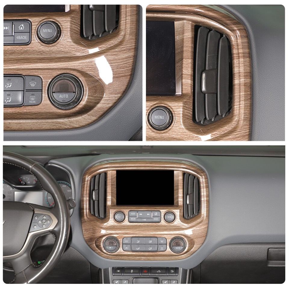 Wood Grain Interior Dash Panel Decor Cover Trim ABS Kit For Chevy ...