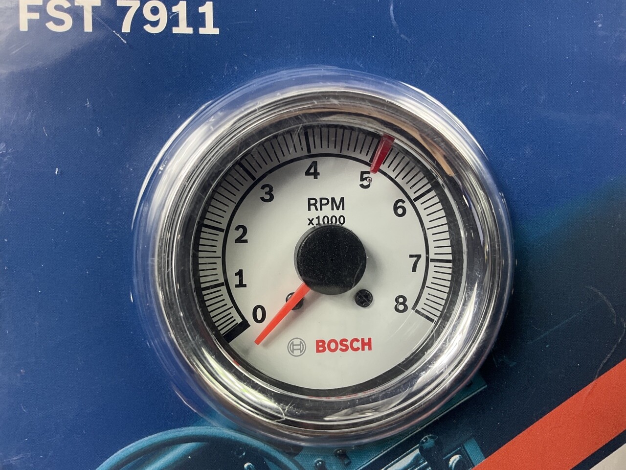 Bosch 2 5/8 Inch Super Tachometer White / Chrome Bezel FST7911 FTS 7911 ...